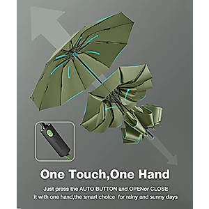 BENEUNDER 45 Inch Travel Umbrella for Rain, Fodable Compact Umbrella Lightweight, Travel Umbrella for backpack, Compact Umbrella for Rain and Wind, Mini Umbrella