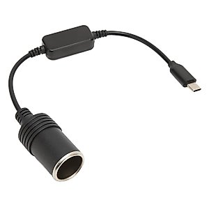 5V USB C Male to 12V Car Cigarette Lighter Socket Female Converter, Power Adapter Converter, for Driving Recorder DVR Dash Camera GPS, 0./11.8in