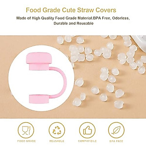 Straw Cover Cap for Stanley Cup 40oz 30oz 20oz, Stanley Cup Accessories Set Including 6 Pcs Tumbler Straw Toppers,Silicone Straw Covers Dust-Proof Protector Straw Lid for 0.4in/10mm Straws