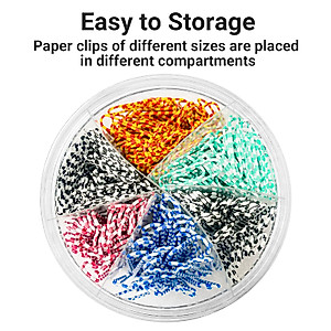 400 PCS Paper Clips, Metal Coated Paperclips, Paper Clips Assorted Sizes Medium & Large, Striped Colored Paper Clips for Teacher Supplies School Supplies Teacher Supplies(1.1", 2")