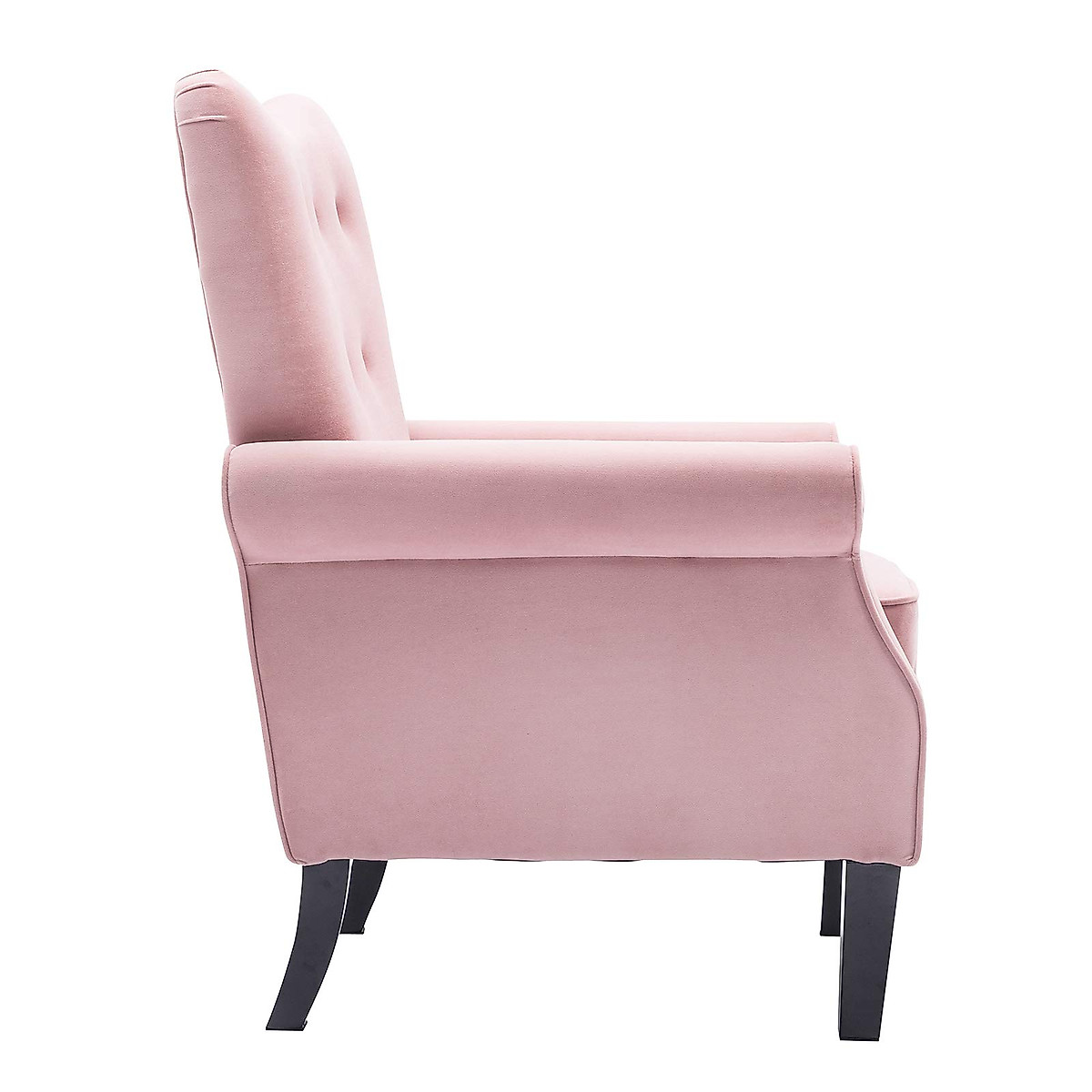 Artechworks Tufted Upholstered Accent Arm Chair, Comfy Single Sofa Club Chair for Living Room, Bedroom, Home Office, Hosting Room,Pink