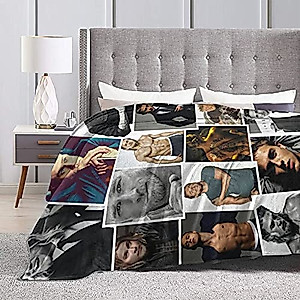 Charlie Hunnam Soft and Comfortable Warm Fleece Blanket for Sofa, Bed, Office Knee pad,Bed car Camp Beach Blanket Throw Blankets (Black, 50"x40") … (50"x40") … (80"x60")