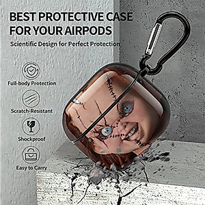 Bride of Chucky for AirPods 3rd Generation Case with Keychain Whole Body Anime Printing Shockproof Protective Case Cover for Wireless Charging Compatible with AirPods 3