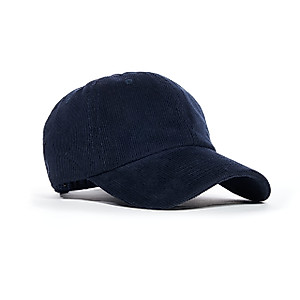 Plaid Suede Womens Mens Corduroy Hat for Men Casual Everyday Baseball Cap with Adjustable Straps (Navy)