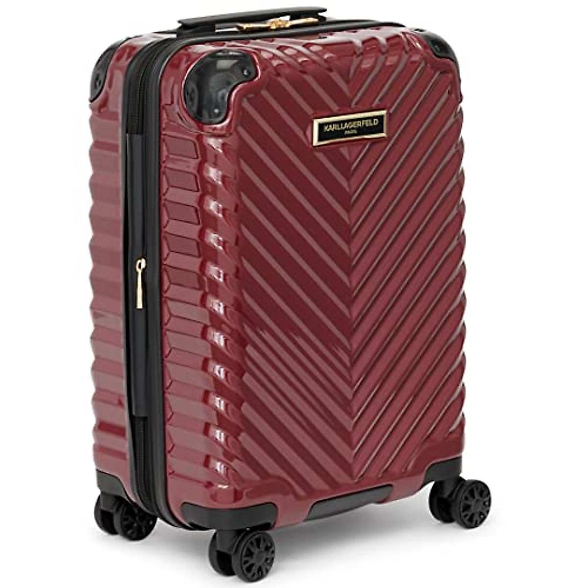 Karl Lagerfeld Paris Women's Carryon Spinner Wheels Hardside, Burgundy, One Size