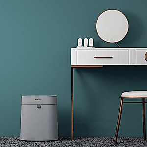 TOWNEW T Air Lite (T02B Gray) 4.4-Gallon Smart Trash Can with Open Barrel Top, Self-Sealing and Self-Changing Technology, Small