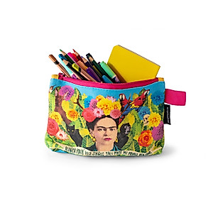 The Unemployed Philosophers Guild Frida Kahlo Bag - 9" Canvas Art Themed Zipper Pouch for Pencils, Tools, Cosmetics, Toiletries and More