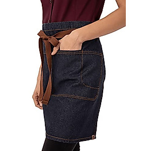 Chef Works Unisex Memphis Half Bistro Apron, Indigo Blue, One Size