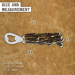 Pine Ridge Magnetic Bottle Opener Deer Antler Handle - Faux Antlers Beautifully Hand Painted and Crafted Sticks to Fridge Opener For Nature and Wildlife Lovers, Hunters and Outdoorsman