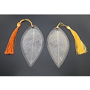Lucore Tiger Painting Leaf Bookmarks -Made of Real Leaves - 2 Pcs Lucky Charm, Ornament, Hanging & Wall Decor, Art Decoration