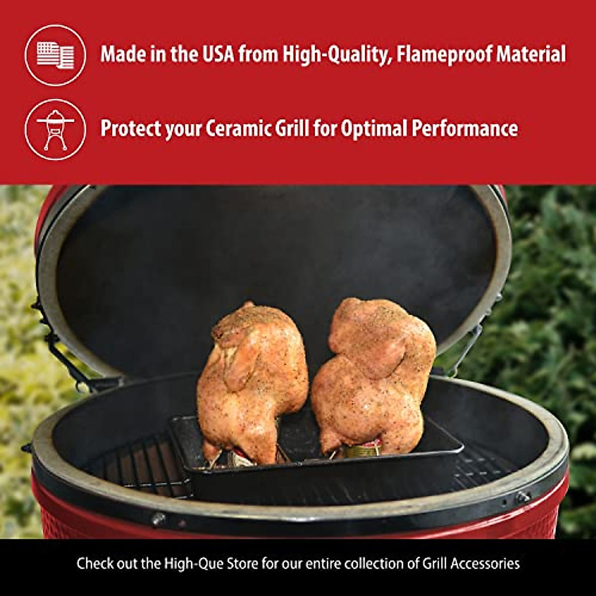 High-Que Gold Standard Nomex and Kevlar Gasket, Replacement for Kamado Joe Classic Grill High-Heat 12' Gasket Seal, 2-Year Warranty, Made in USA