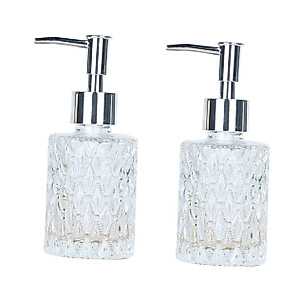 STAHAD 6 Pcs Glass Cosmetics Bottles Refillable Wash Hand Liquid Bottle Glass Lotion Bottle Glass Pump Bottle Empty Pump Dispenser Glass Dispenser Foam Soap Dispenser Travel Shampoo Clean