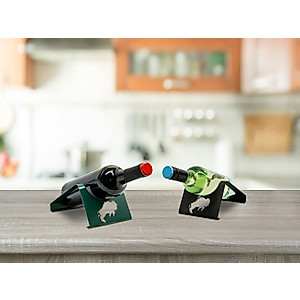 Collegiate Series North Dakota State University NDSU Bison Metal Wine Bottle Holder (Black)