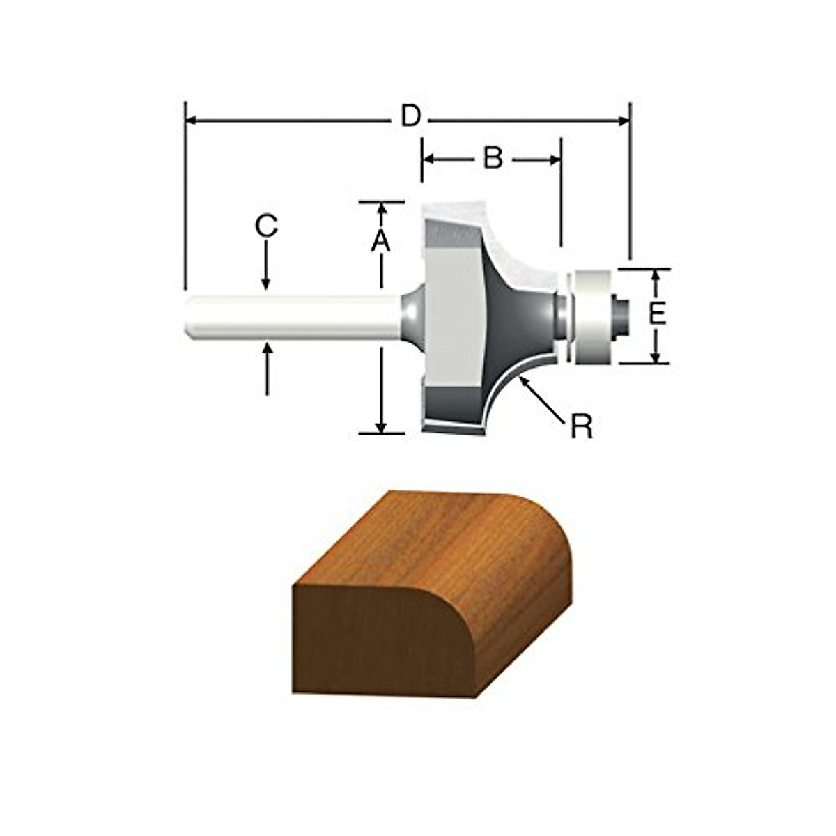 RTR BIT 3/16R ROUNDOVER