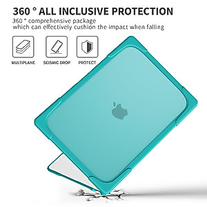 May Chen for MacBook Air 15 inch Case M2 A2941 / M3 A3114 Chip 2023 2024, Heavy Duty Shockproof Protective Hard Shell with Keyboard cover for Fold Kickstand, Blue