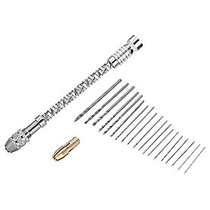 Marvellous Micro Screw Extractor, Mini Portable Small Hand Drill with 20pcs Drill Bits Tool Set Countersink Drill Bits Can Clip 0.8-3.0mm Drill Bits