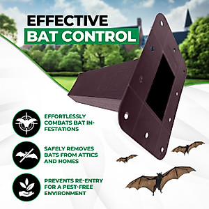 Rhino Excluders® BATCHUTE™ One Way Cone for Bats - Reusable Bat Excluder Valve – One Way Entry Capture Device – Prevent re-Entry of Bats-Safe Eviction & Effective Bat Catcher Ideal for Attics