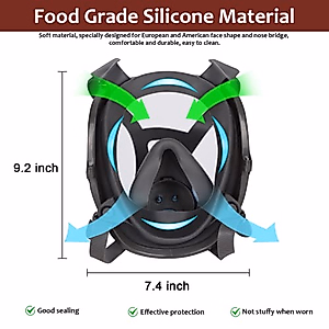 Full Face Respirator Mask, Reusable Full Face Cover, Wide Field of View & Eye Protection Gas Cover, Anti-fog Organic Vapor Mark for Painting, Welding, Polishing, Woodworking, Sanding, Car Spraying