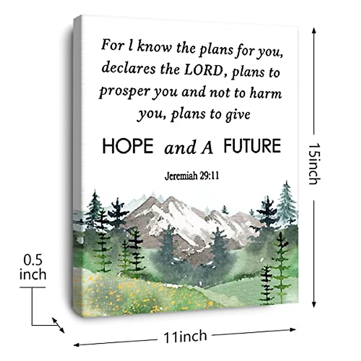 OTINGQD Hope And Future Jeremiah 29:11 Canvas Wall Art,Bible Verse Scripture Canvas Painting Prints for Christian Home Bedroom Office Church Religious Wall Decor
