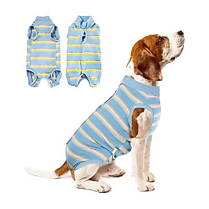 Dog Recovery Suit, E-Collar Tapered Alternative, Universal Recovery Suit for Male and Female Dogs, Breathable Dog Surgical Gowns for Weaning, Post-Op and Skin Problems