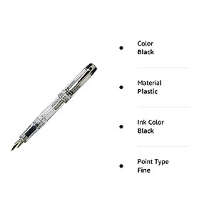 Pilot Prera Iro-Ai Fine-Nib Transparent Black Body Fountain Pen (FPRN-350R-TBF)