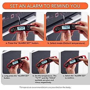 Befano Instant Read Meat Thermometer, Waterproof Digital Food Thermometer with Backlight and Magnet, Fit for Kitchen, Food Cooking, Grill, BBQ, Smoker, Candy, Coffee, and Oil Deep Frying- Green