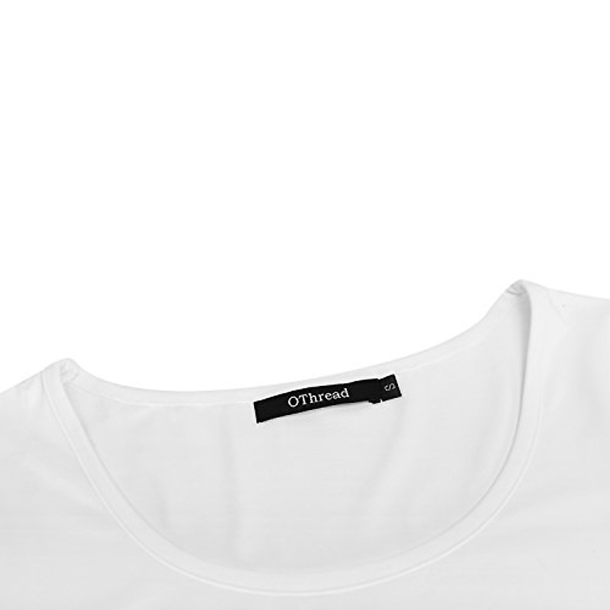 OThread & Co. Women's Long Sleeve T-Shirt Scoop Neck Basic Layer Stretchy Shirts (Medium, White)