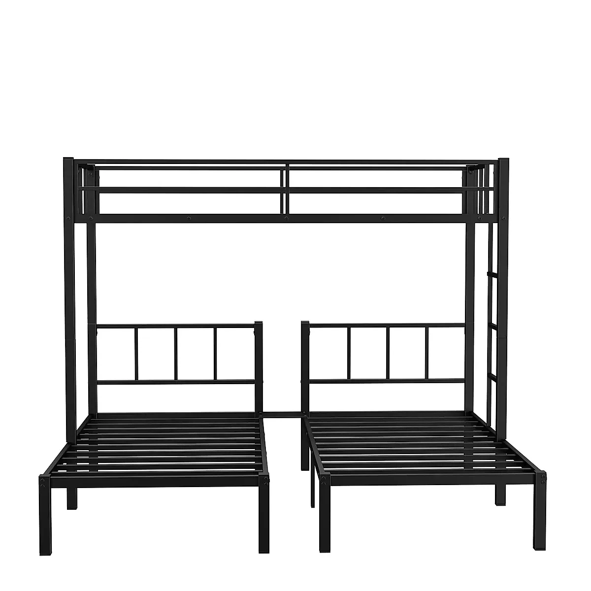 Harper & Bright Designs Metal Triple Bunk Beds for 3, Bunk Bed Twin Over Twin & Twin Size, 3 Bed Bunk Beds for Kids, Teens,Can be Separated into 3 Twin Beds, Black