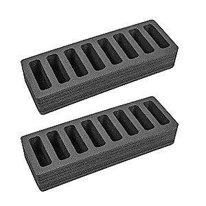 Polar Whale 2 Compact Organizer Stands Premium Durable Black Foam Tray Washable Waterproof Insert Storage for Home Bathroom Bedroom Cosmetic 11.7 x 4 x 2 Inches 8 Compartments