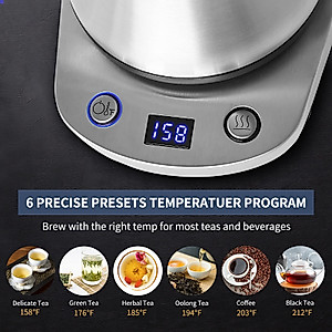 Sparkfire Gooseneck Electric Kettle, Pour Over Kettle for Coffee Tea Brewing, Electric Kettle with 6 Temp Presets, Full Stainless Steel Inner, Automatic Shut Off, Temperature Holding, 1000 Watt, 0.8L