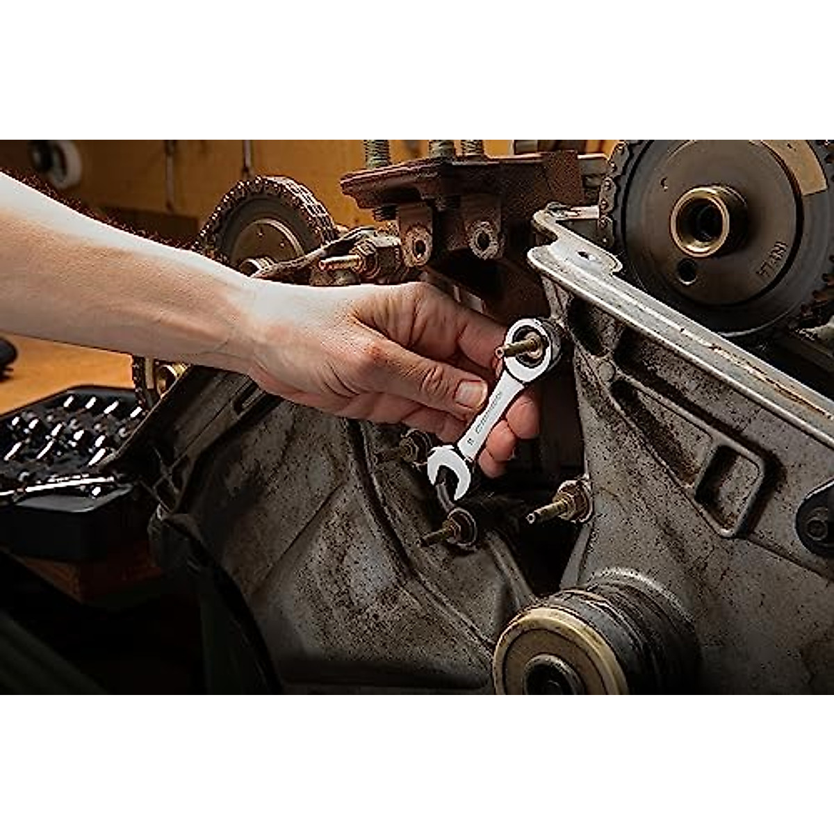 GEARWRENCH 14 Pc. 12 Point Stubby Ratcheting SAE/Metric Combination Wrench Set - 85206