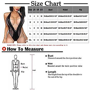 Naughty Outfits For Women, Bodysuit Women Sec Toys His And Hers Matching Underwear Set Sexy Women's Lingerie Tight Deep V Mesh Set With Stockings Women's Lingerie One Piece (L, Black)