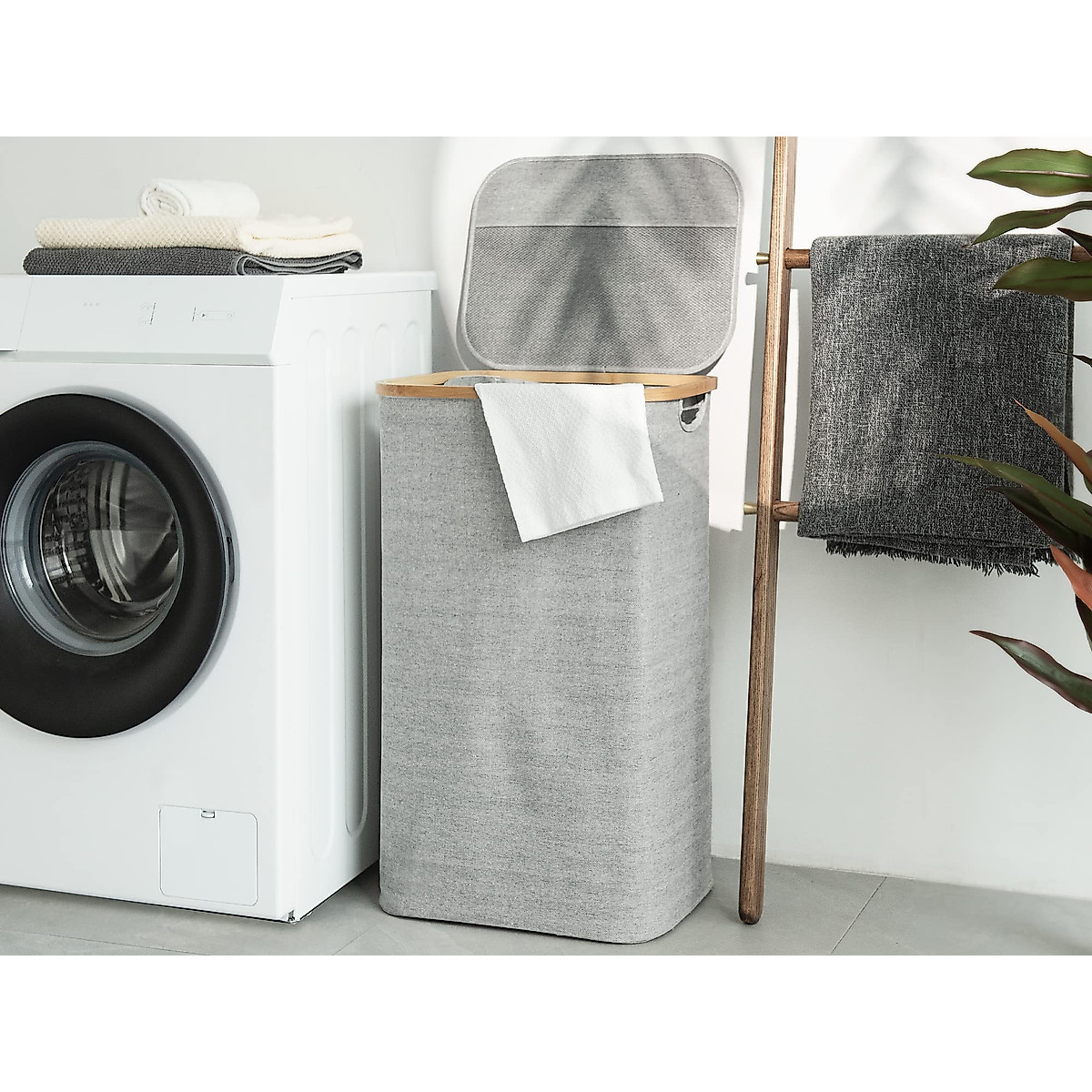 StorageWorks 3-Pack Foldable Trapezoid Storage Bins with Large Laundry Hamper