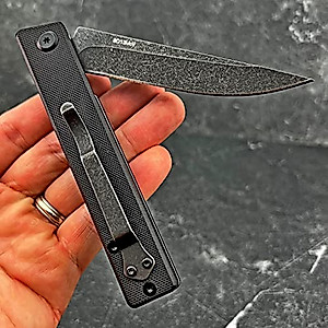 VORTEK VANGUARD: Sleek Designed EDC Folding Pocket Knife, 8Cr13MoV Blade, Fiberglass G10 Handles, Ball Bearing Pivot