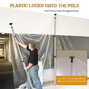 4 Pack Stainless Steel Zipper Walls Poles Kit, 10FT Retractable Efficient Construction Temporary Dust Containment Barrier System