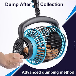 Nut Gatherer, Rolling Nut Harvester Acorn Picker Upper Side Opening Dump Adjustable Yard Roller, Picks up Walnuts, Hickory, Pecan, Chestnuts, Buckeyes, Nerf Balls, Golf 0.4'' to 2'' in Size