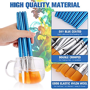 10 Pcs Flat Paint Brushes for Acrylic Painting, 1 Inch Art Paint Brushes Artist Painting Brush for Acrylic Watercolor Oil Detail Painting
