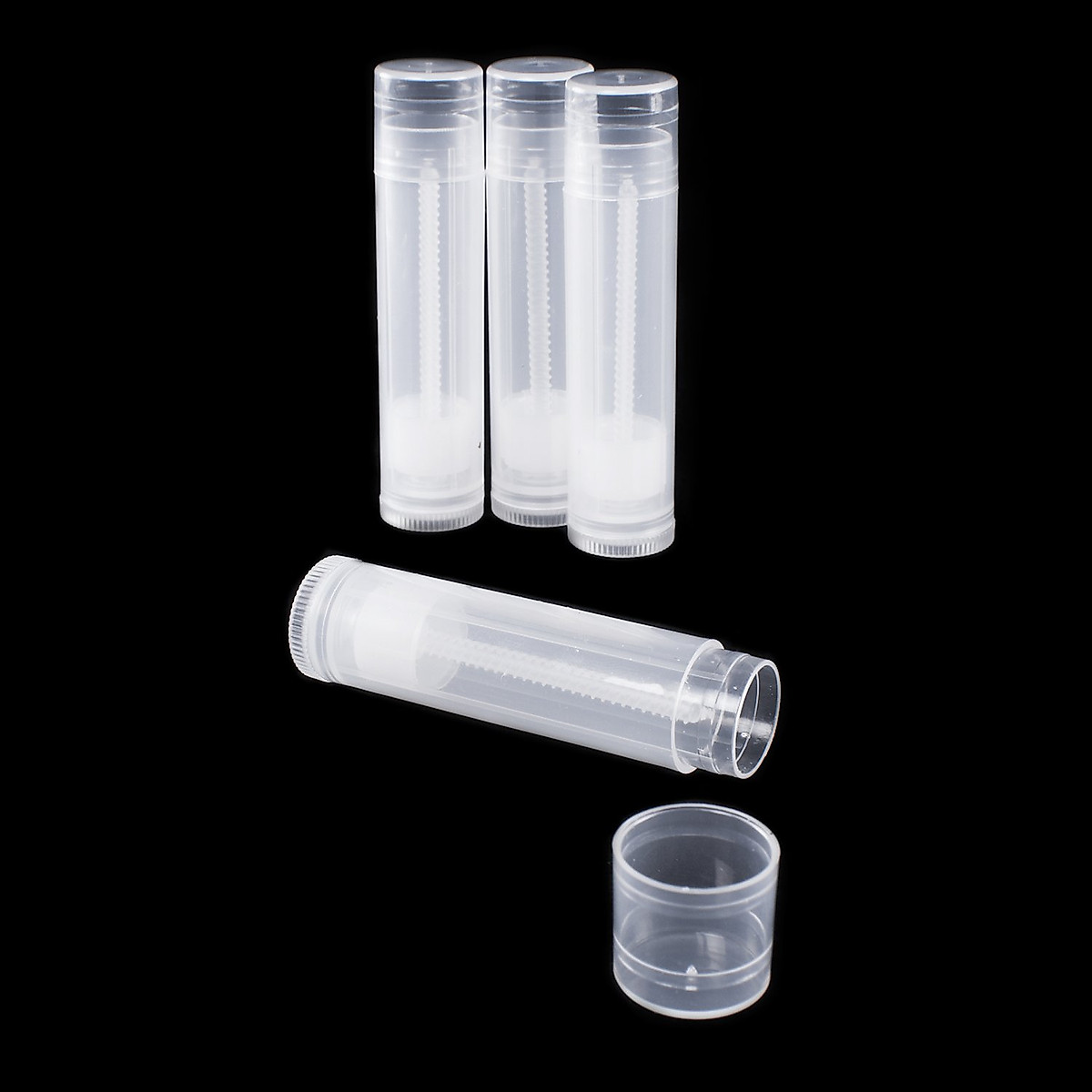 Clear Empty 3/16 Oz (5.5ml) Plastic Container Twist Tubes for Homemade Lip Balms, Cosmetic Gifts (12 Pack)