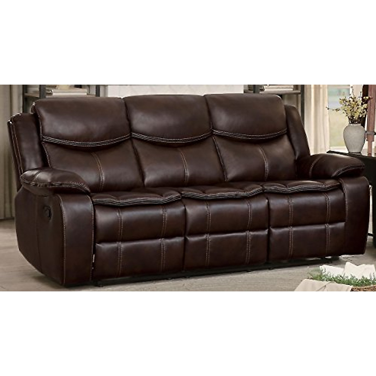 Homelegance Bastrop Double Reclining Sofa (Manual), Brown