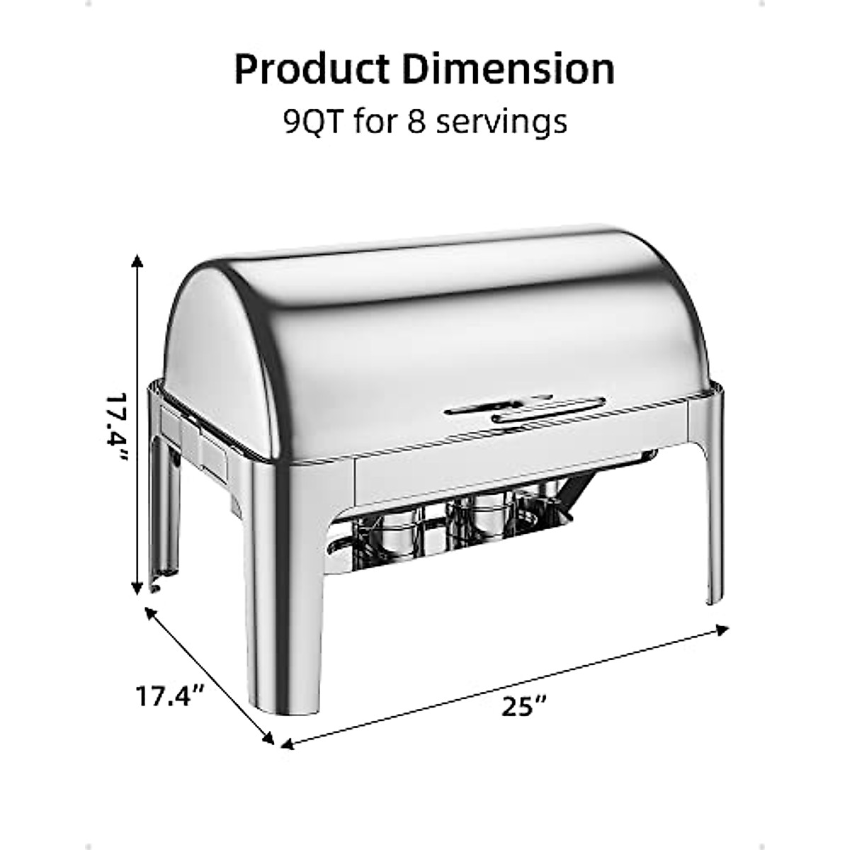 RIEDHOFF RE-NT-1/1+2 Chafing Dish, Full size pan& Hall-size pans, Rectangular