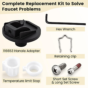 116653 Shower Faucet Handle Adapter Kit, Compatible with Moen Posi-Temp Shower Handle Replacement Part Adapter Kit