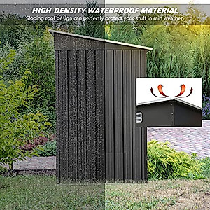 6' x 4' Outdoor Storage Shed, Outdoor Metal Storage Sheds with Sliding Door for Bike, Garden Shed Small Tool Outside Storage Cabinet for Backyard, Patio, Lawn, Flat