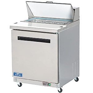 Arctic Air AST28R 29" Single Door Sandwich/Salad Prep Table With Refrigerated Base, 6.5 Cubic Feet, Silver