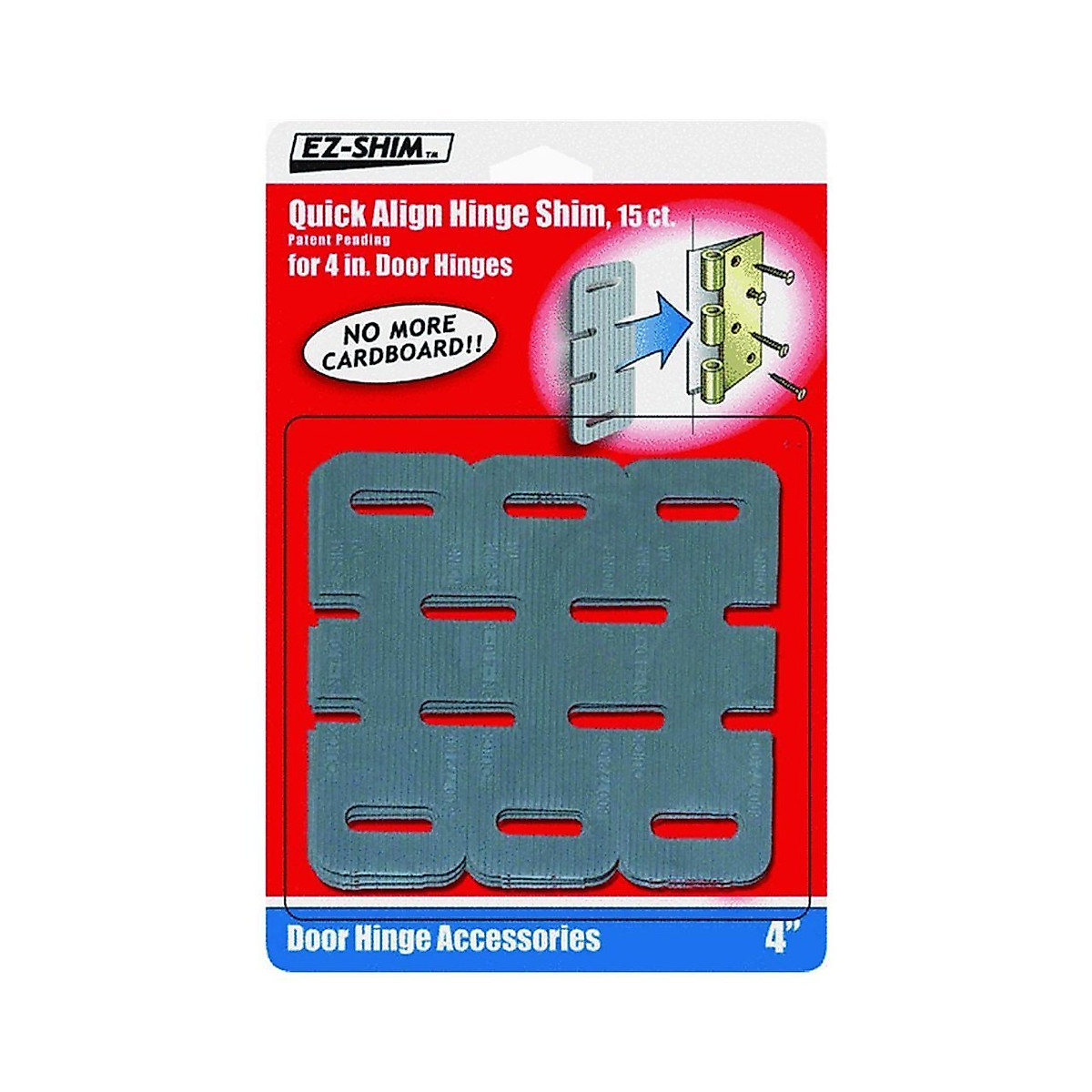 E-Z Shim 4" EZ HS400BP Hinge Shim (15 Pack), 15 Count
