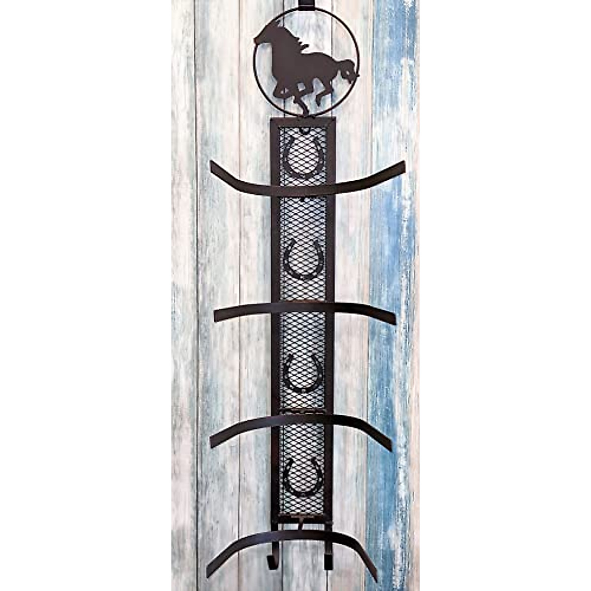 BestGiftEver Rustic Western Country Metal Horse 4 Cowboy Hat Rack Wall Mounted/Over The Door Holder
