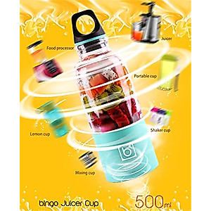 Portable Blender, Personal Blender for Shakes and Smoothies, Rechargeable USB High Speed 4-Blades Fresh Fruit Mixer Mini Juicer Cup,Handheld Blender for Sports Travel and Outdoors Pink