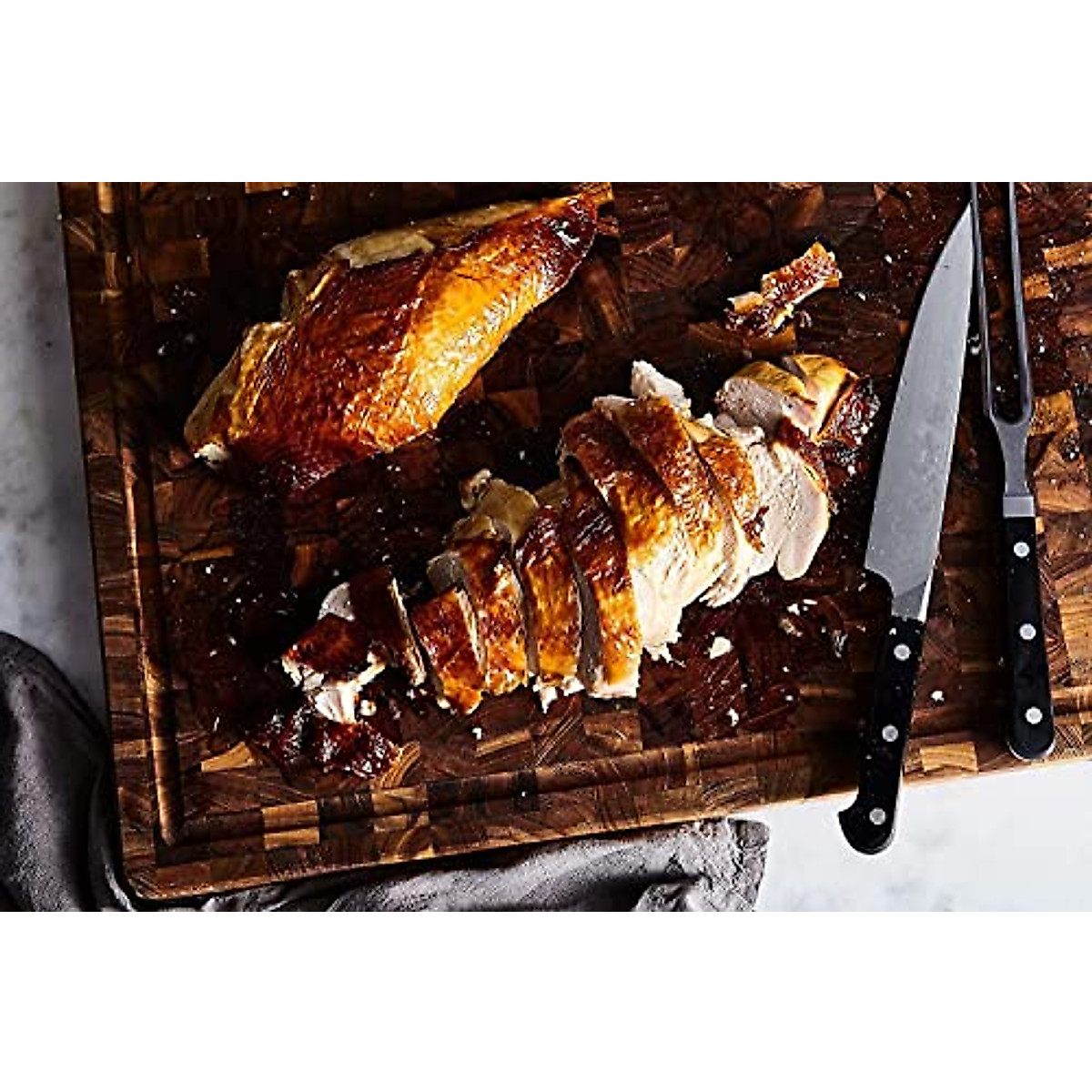 Carving Knife and Fork Set, Carving Set for Chicken Meat Turkey Carving Knife and Fork Set, BBQ Knife Set