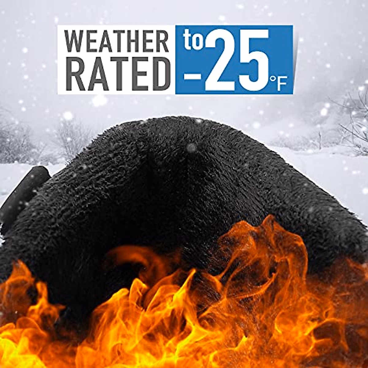 LOHJJMVE Men's Snow Boots Waterproof Insulated Winter Black Hiking Rubber Warm Lightweight Outdoor Shoes,Non-Slip Rubber Outsole (Black, numeric_10)