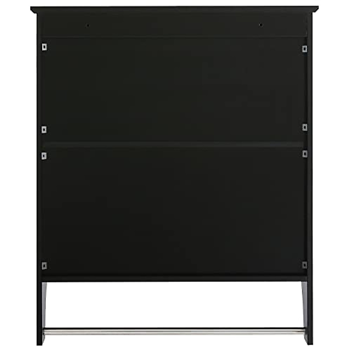 WEENFON Bathroom Wall Cabinet, Medicine Cabinet with 2 Shutter Doors & 2 Shelves, Bathroom Cabinet Wall Mounted with 1 Towels Rack, Over The Toilet Storage Cabinet, Black