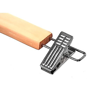 10 PACK Wooden Skirt Hangers with Clips - Smooth Finish Solid Wood Pants Hangers with clips - Natural Wood Color - Clip Hanger for Pant, Skirts, Slacks